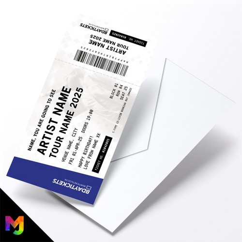 Personalised Mock Gig Concert Ticket Birthday / Christmas Gift Present ...