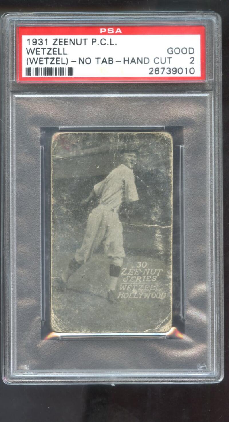 1931 1930 Zeenut Buzz Wetzel PSA 2 Graded Baseball Card Pacific Coast ...