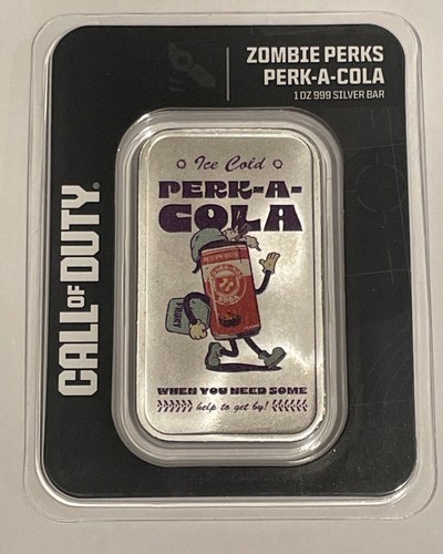 Call of Duty Zombie Perks - Perk-A-Cola - 1 oz Silver Bar - Activision ...
