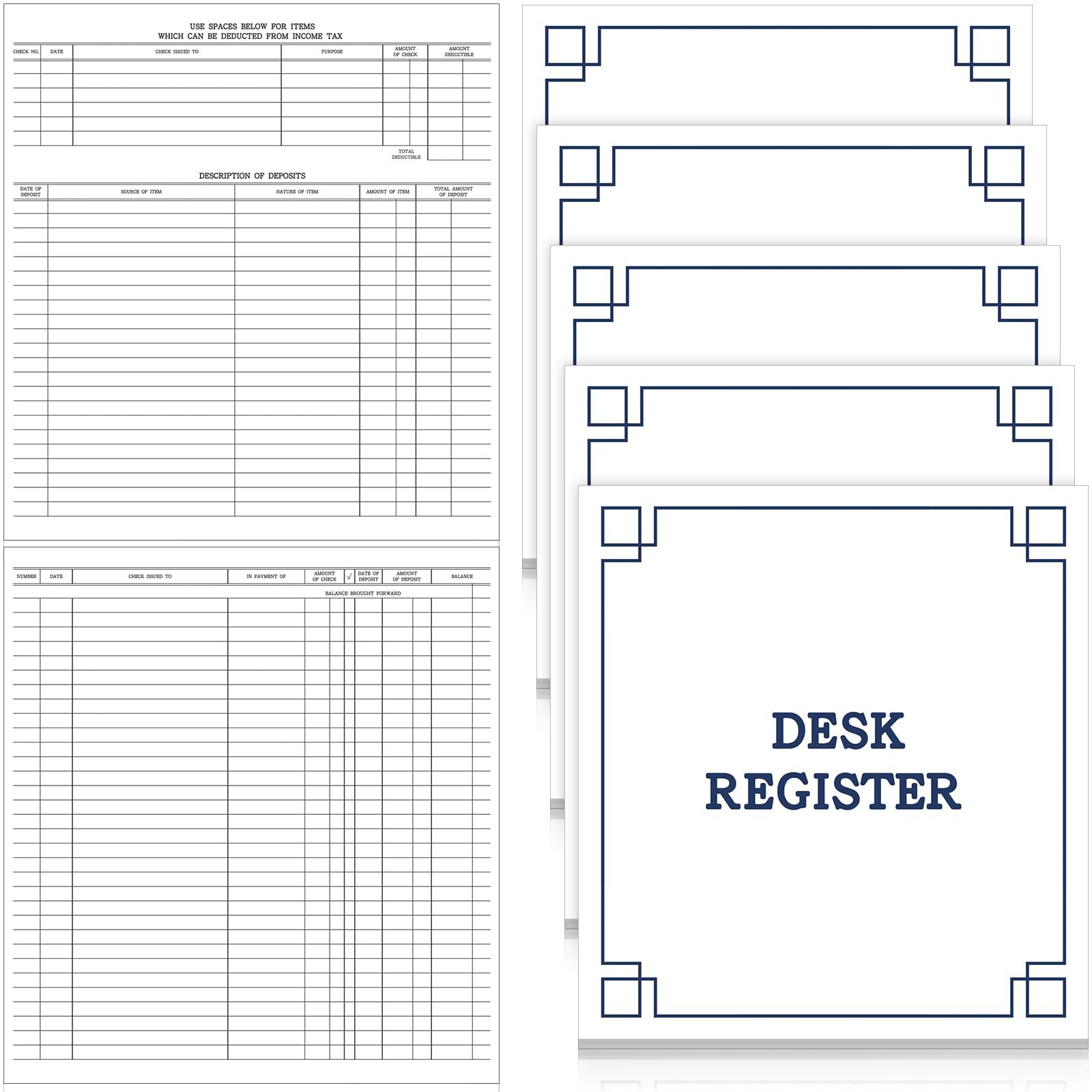5 Pcs Check Desk Registers Checkbook Register for Business Checkbooks ...