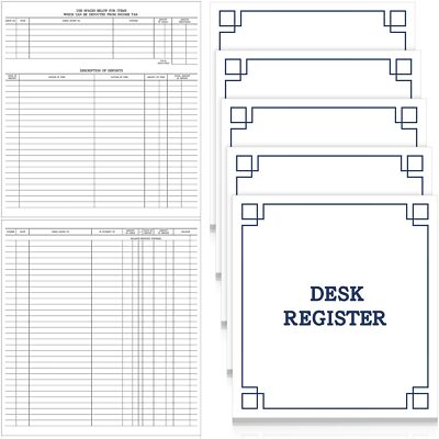 5 Pcs Check Desk Registers Checkbook Register for Business Checkbooks ...