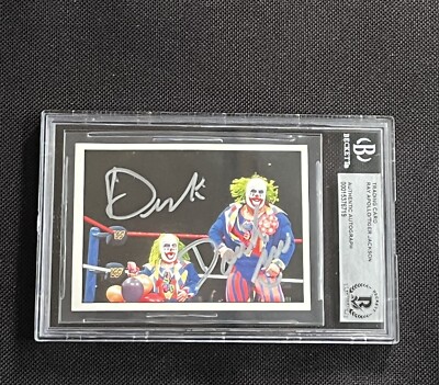 DOINK & DINK 1995 PANINI WWF STICKERS SIGNED AUTOGRAPHED CARD BAS ...