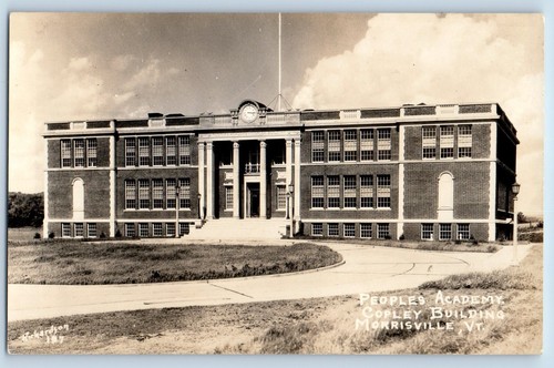 Morrisville Vermont VT Postcard RPPC Photo Peoples Academy Copley ...