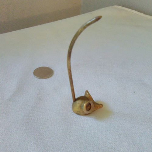 Vintage Small Brass Mouse with Long Spiked Tail 3" Tail | eBay