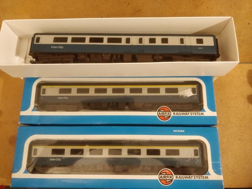 3 Hornby Airfix GMR Mk2D BR InterCity Coaches Blue Grey 00 gauge | eBay