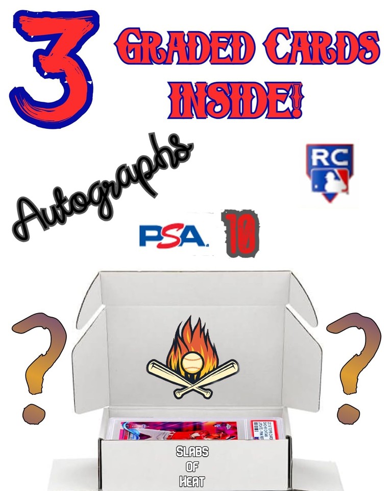 Three Graded Baseball Cards Gift Box: MLB Edition │Three Premium PSA ...