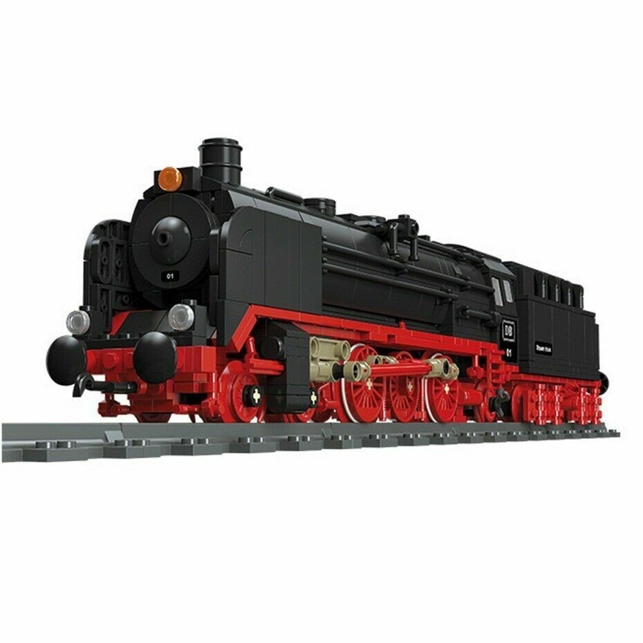 Building Blocks Set MOC BR01 Steam Train Locomotive Bricks Model Kids ...