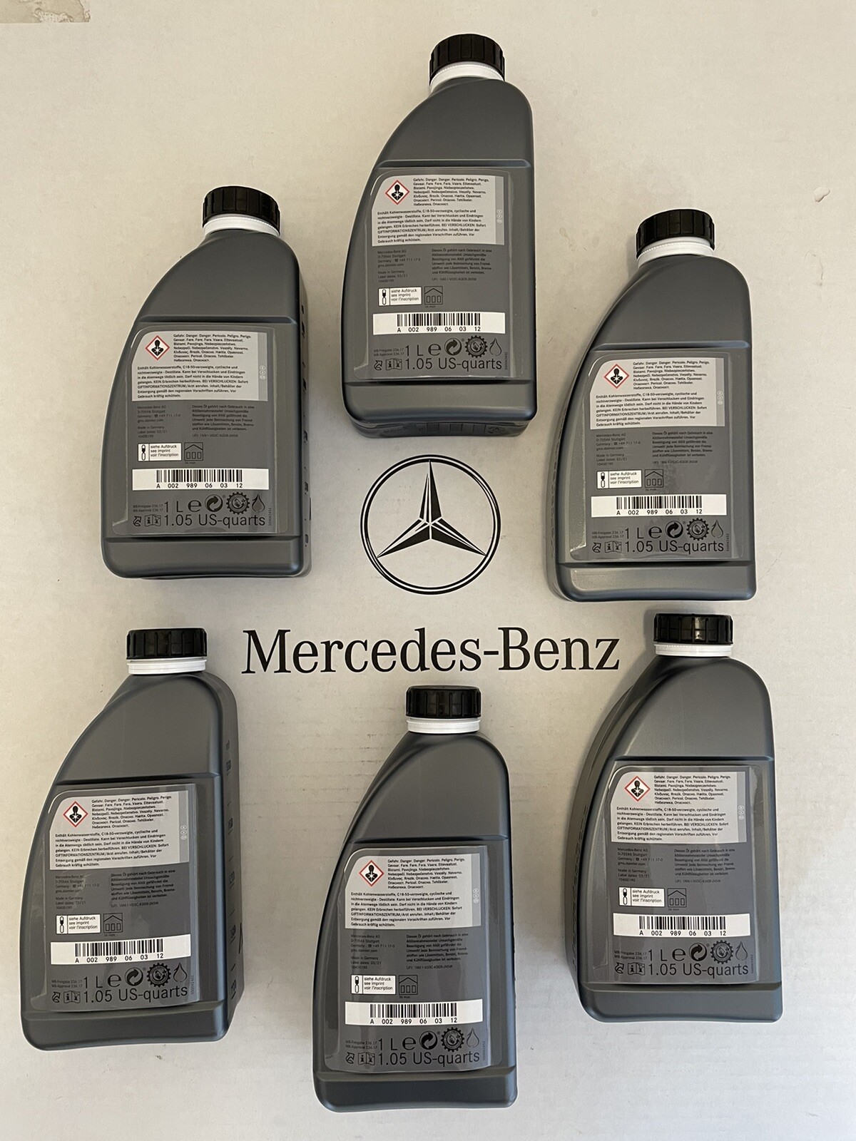 Mercedes Benz OEM Transmission Fluid Case of (6) 1 Liter Bottles 002 ...