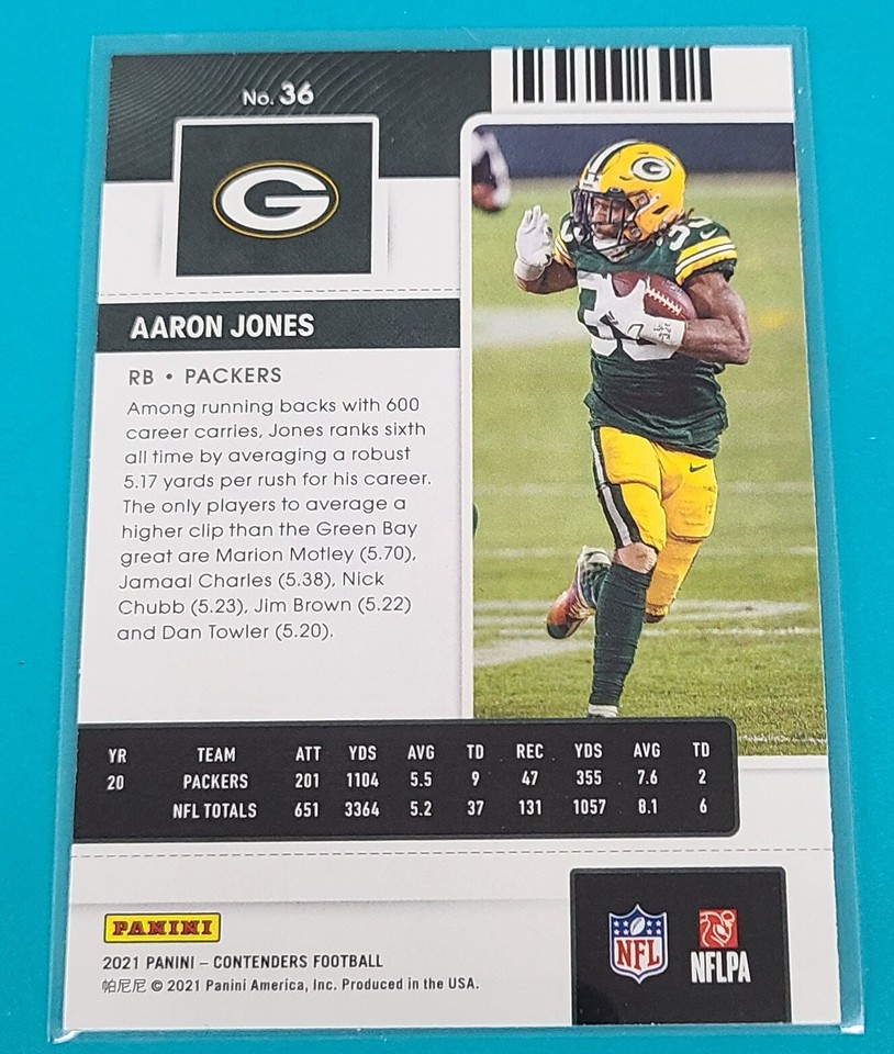 2021 Panini Contenders #36 Aaron Jones Green Bay Packers FOOTBALL Card ...
