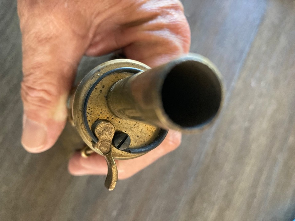 US Military Civil War Era Brass Peace and Friendship Gun Powder Flask ...