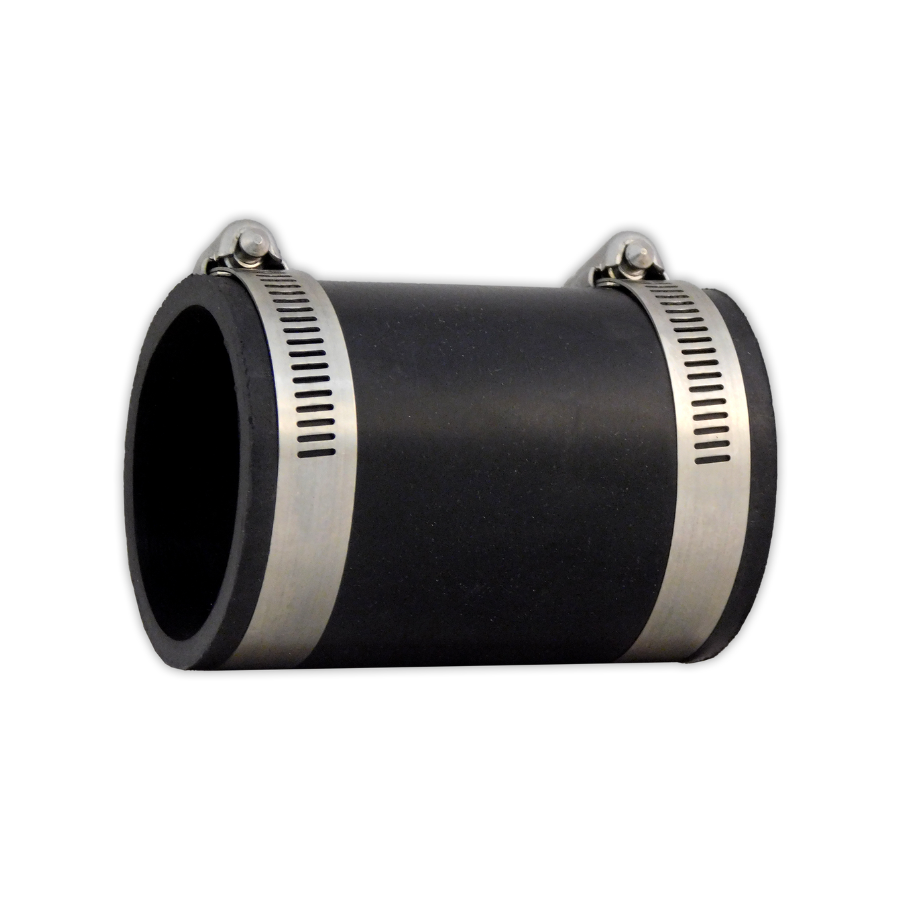 Heavy-Duty Flexible Rubber Coupling Pipe Connector with Clamps 1-1/2 ...