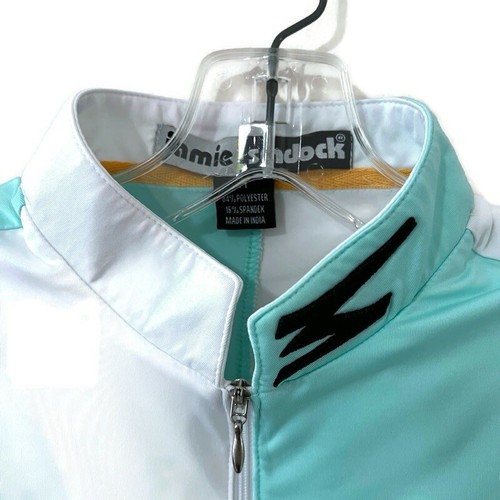 Jamie Sadock Size M Women's Turquoise & White 3/4 Sleeve 1/4 Zip Golf ...