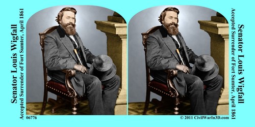 Louis Wigfall Confederate Ft Sumter Civil War SV Stereoview Stereocard ...