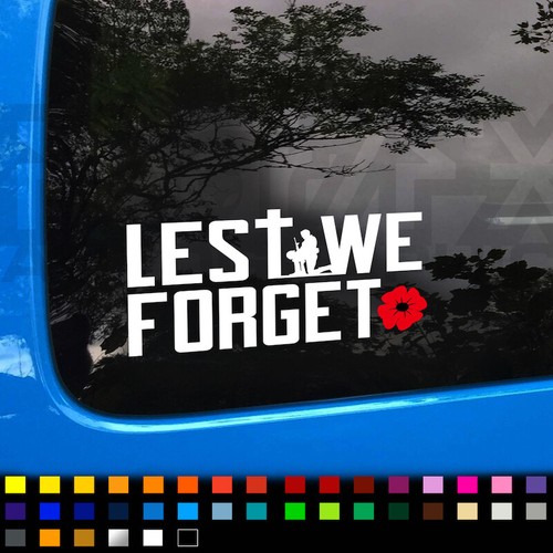 Lest We Forget Car Sticker Decal, Remembrance Memorial Poppy, Vinyl ...