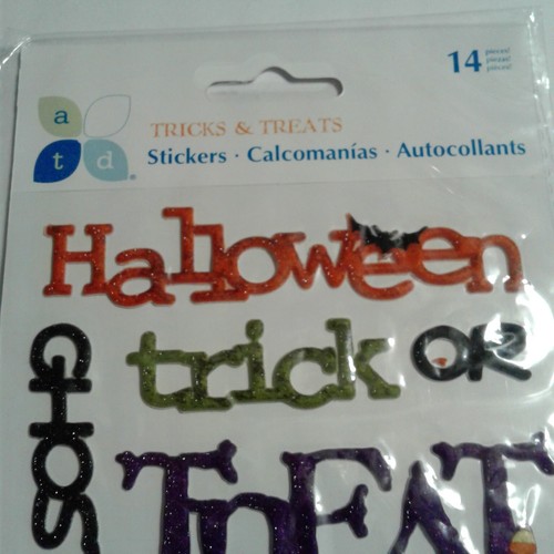Momenta 14 piece Double sided Halloween Glitter word sticker pack | eBay