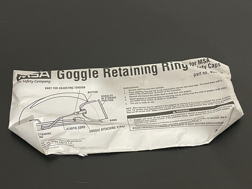 MSA 459458 Goggle Retainer, Standard, Black New Sealed | eBay