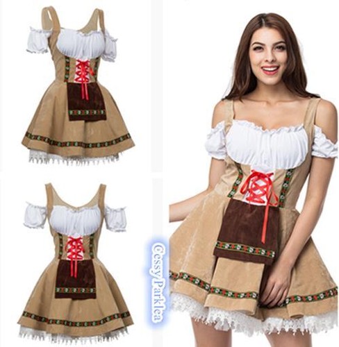 UB13 German Oktoberfest Bavarian Heidi Dirndl Lederhosen Beer Maid ...