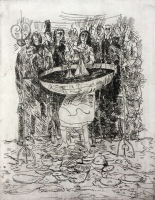 DAVID MESHULAM (1930-1987), Etching, Surreal Party, Signed | eBay