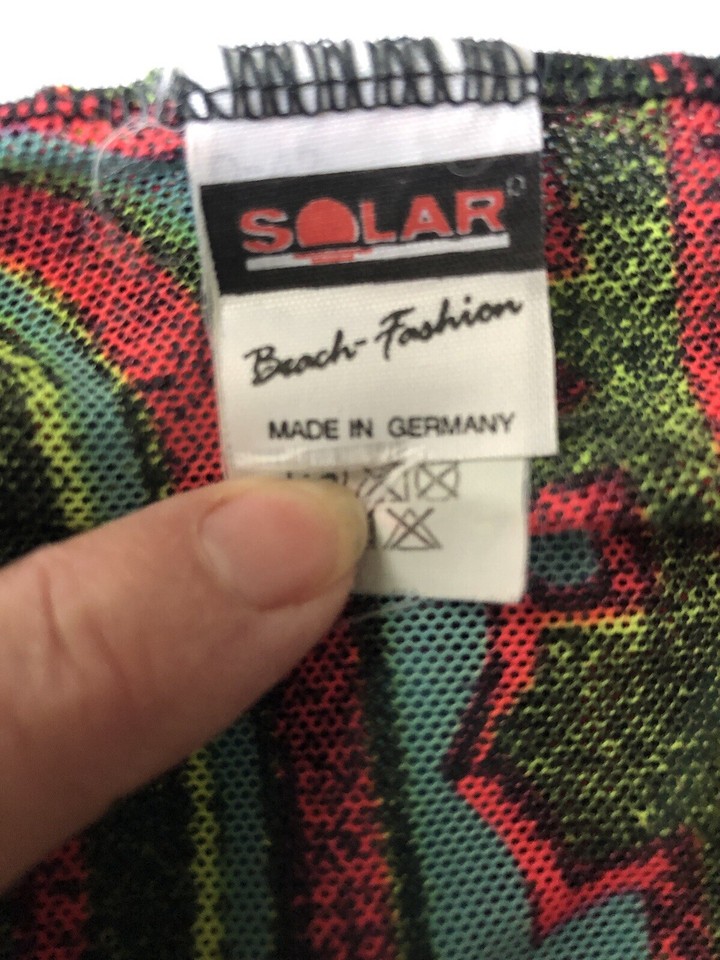 Vintage SOLAR Tan Thru One Piece Swimsuit 11-12 Neon Mesh Tan Through ...