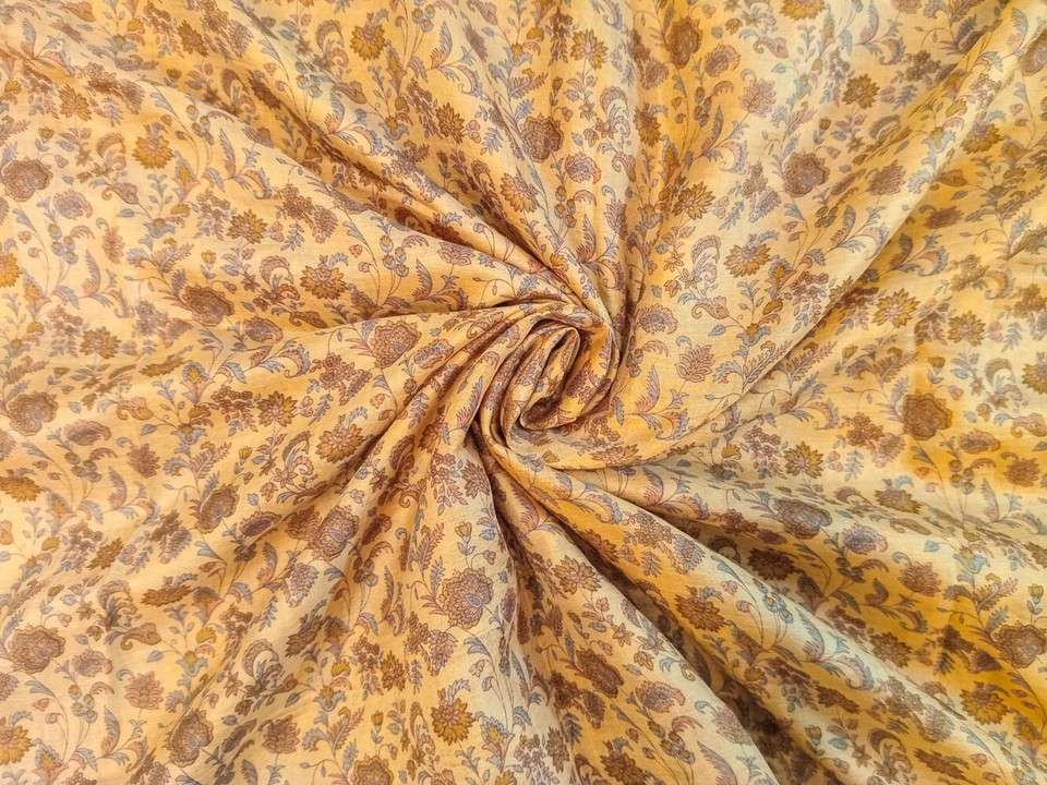 Pure Silk Fabric By The Yard Dress Making Cloth Collage Vintage ...