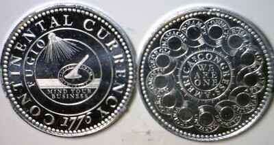 1776 Continental Currency Dollar Colonial Coin Fantasy $1 1c START ...