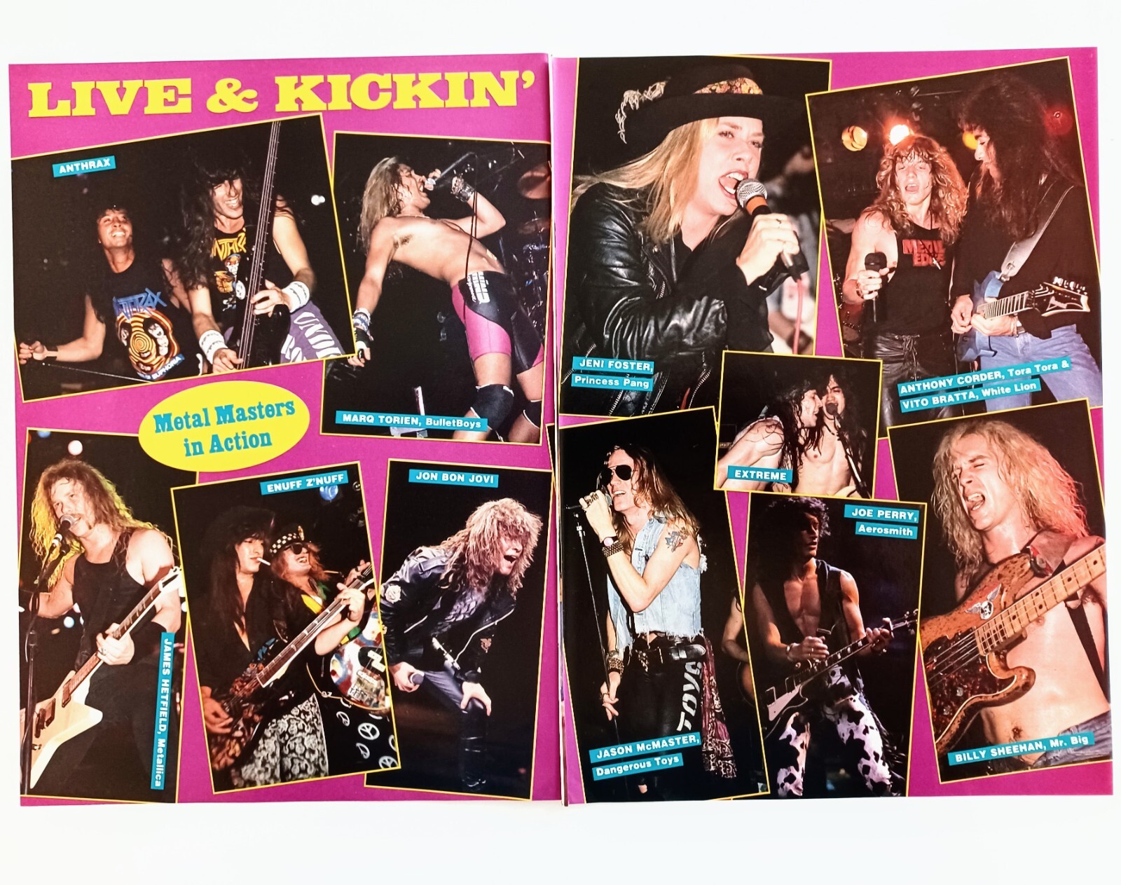 METAL MASTERS~ORIG 1990 2-PAGE POSTER~PRINT MAGAZINE PINUP~METALLICA ...