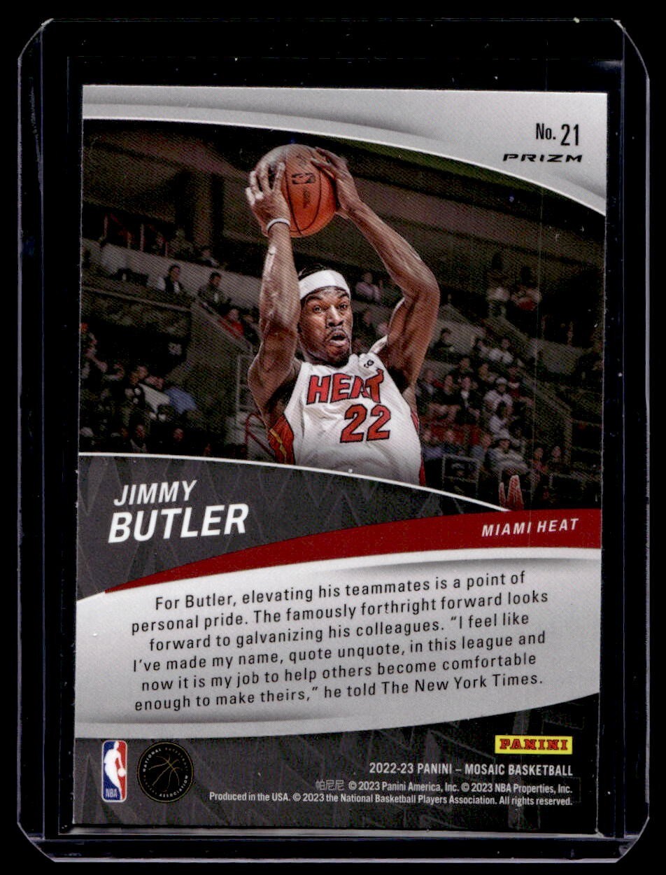 2022-23 Panini Mosaic Jimmy Butler Mosaic Prizm Elevate #21 Miami Heat ...
