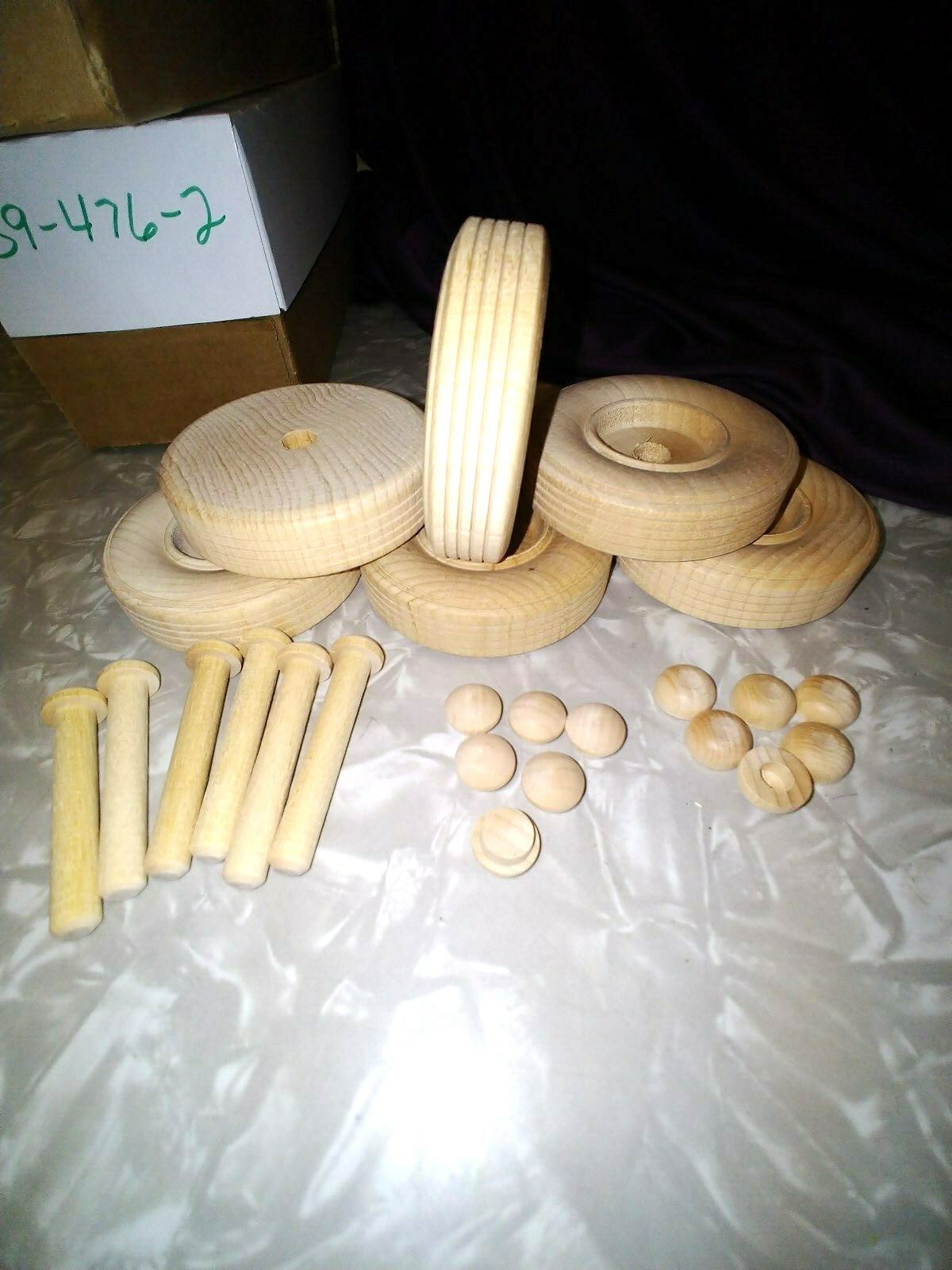 WOOD TOY THREADED WHEELS 2 SIZES 6 OF Ea. 6 axels 6 plugs 6 caps | eBay