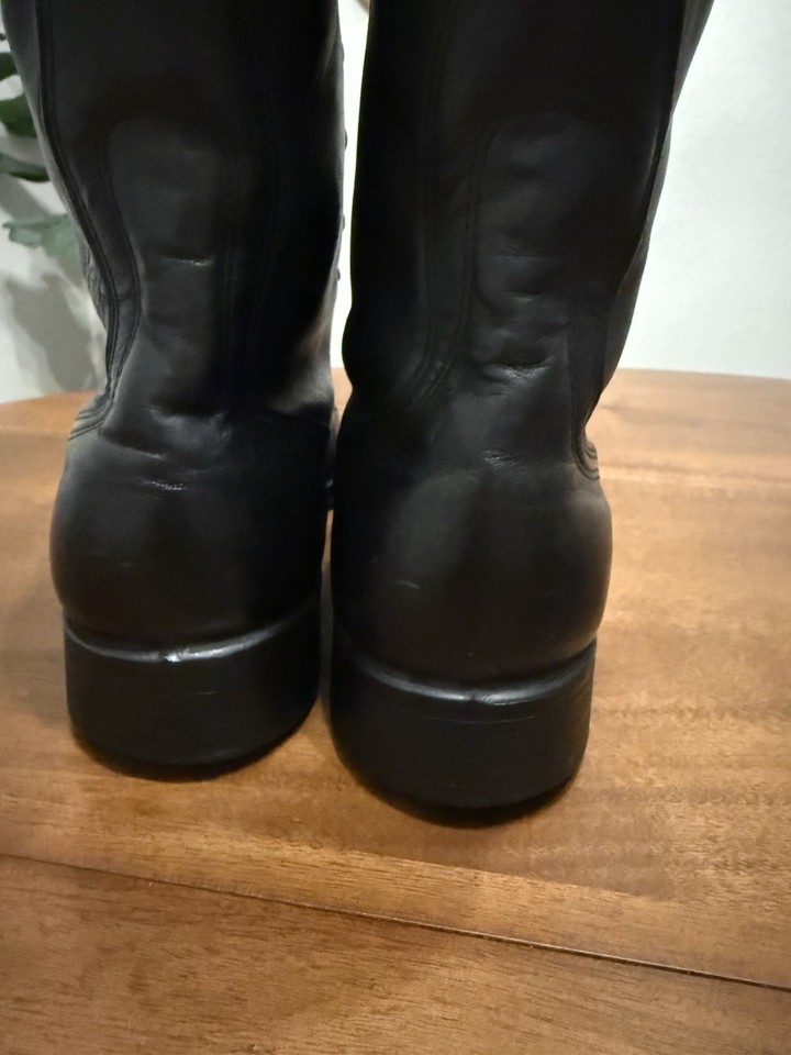US Air Force 1989 NS Vintage Search Issued Black Leather Combat Boots 7 ...