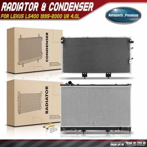 Radiator & AC Condenser Cooling for Lexus LS400 1995-2000 with Trans ...