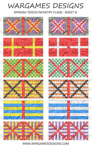 28mm Flags - Spanish Tercio Infantry - Sheet 8 - Pike & Shotte, Baroque ...