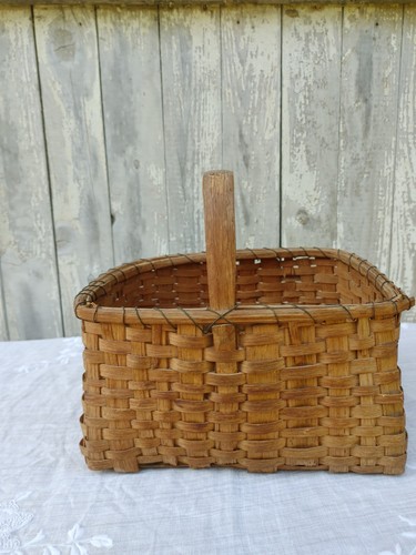Antique 19th Century Taghkanic Basket with Wooden Handle | eBay
