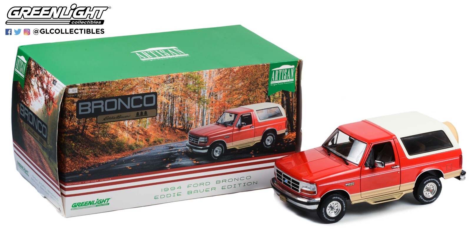 Greenlight 1994 Ford Bronco Eddie Bauer Edition Electric Red & Bronze 1/18 for sale online | eBay