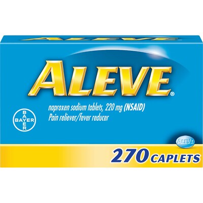 Aleve Pain Reliever/Fever Reducer Naproxen Sodium Caplets, 220 mg, 270 ...