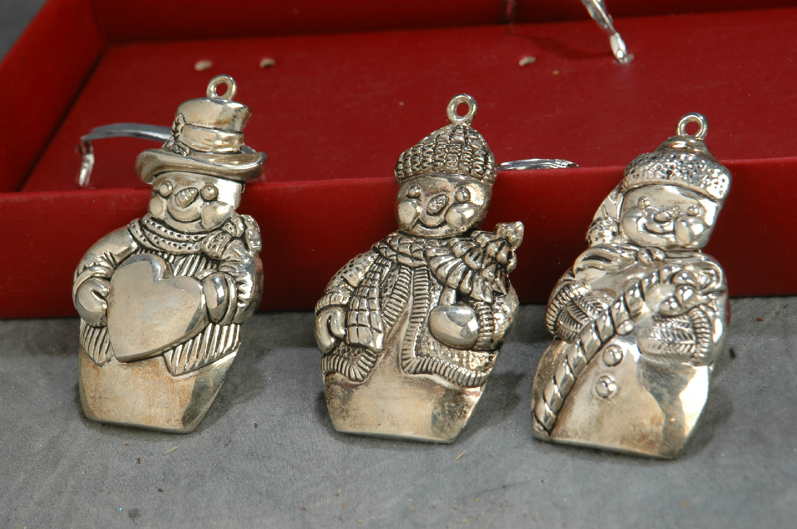 Gorham 3 pc. Snowman Ornament Boxed Set Silverplated | eBay