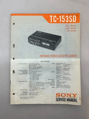 Sony TC-158 Original Service Manual Free Shipping | eBay