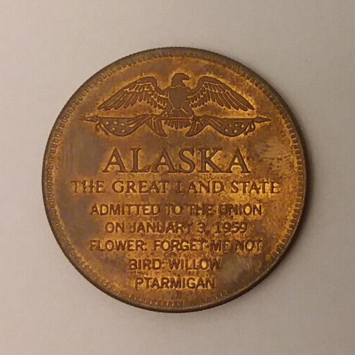 Alaska 49th State Souvenir Coin Token 26mm | eBay