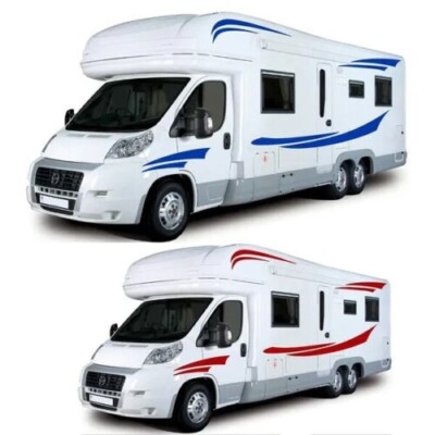 CAMPER GRAPHICS STRIPES UNIVERSAL ANY MOTORHOME VAN CARAVAN STICKERS ...