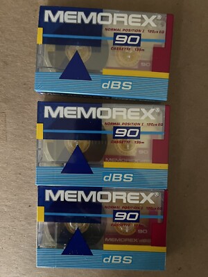 Memorex DBS 90 Cassette Tapes, Lot of 3 | Type 1 Normal Bias 120 EQ ...