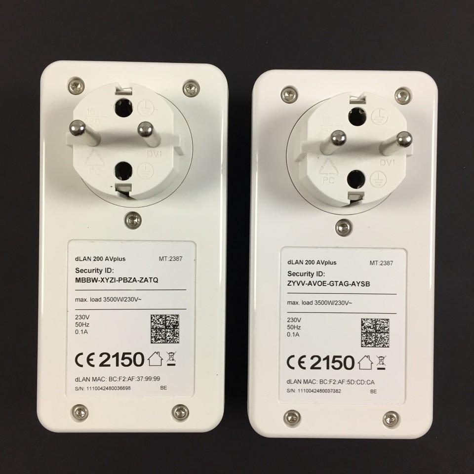 Lot 2 Prise Adaptateurs CPL Devolo Dlan 200 AVplus / 200 Mbps Mb MT ...