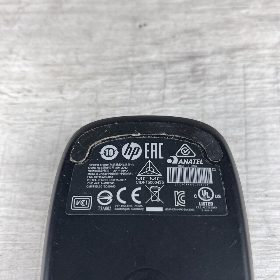 HP SM-2063 White Wireless Portable 3-Button Scroll Wheel 1000 DPI ...