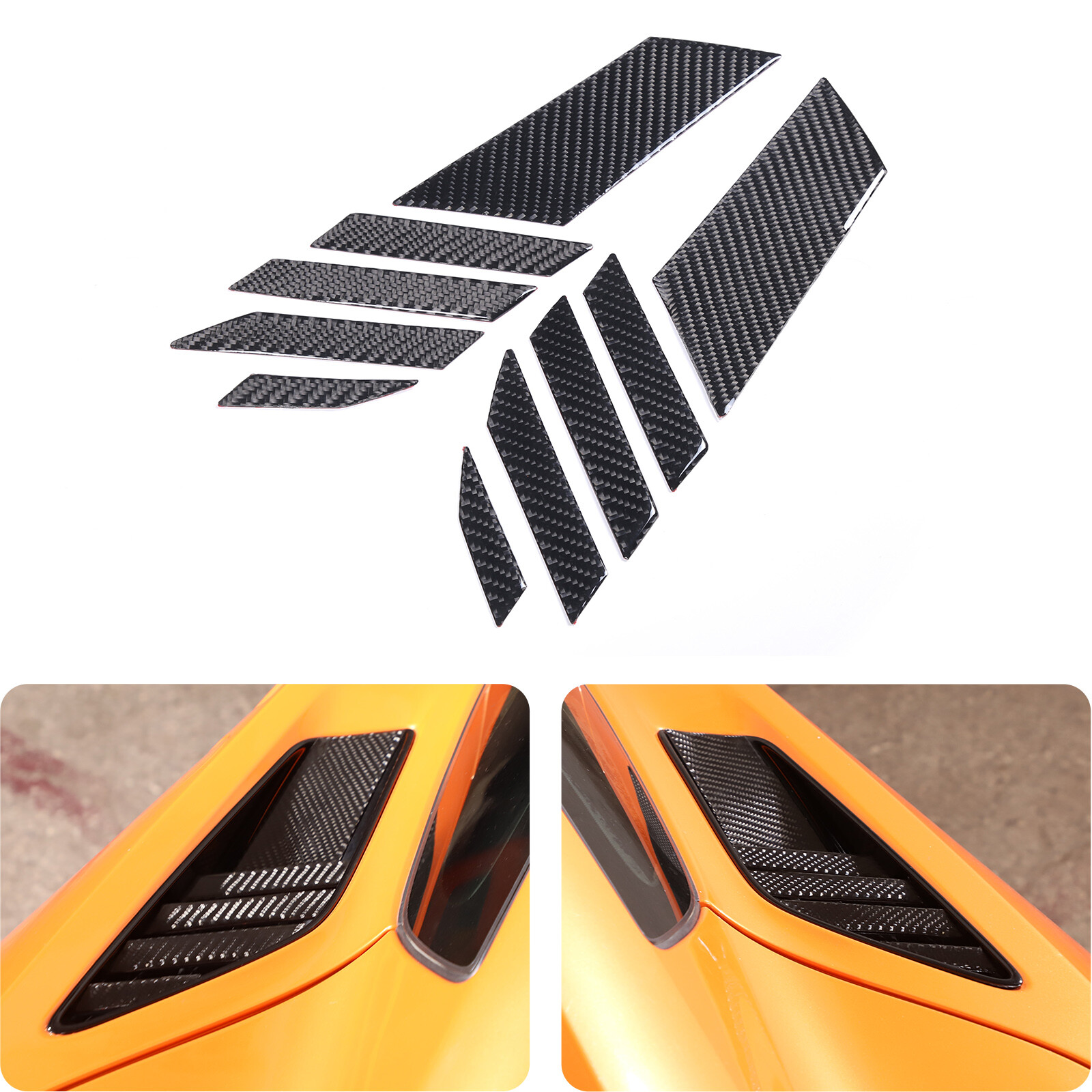 Soft Carbon Fiber Rear Fender Air Intake Sticker Trim For Corvette C7 ...