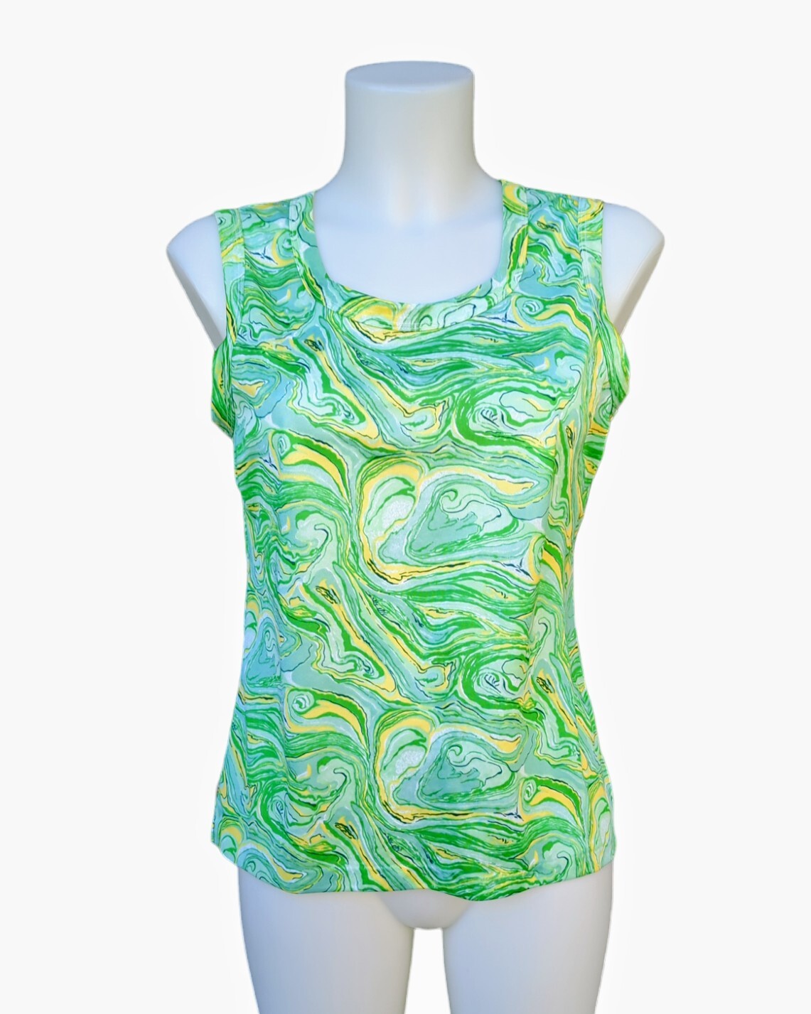 Vintage 1970s FEM-E-NITS Psychedelic Ripple Tank Top … - Gem