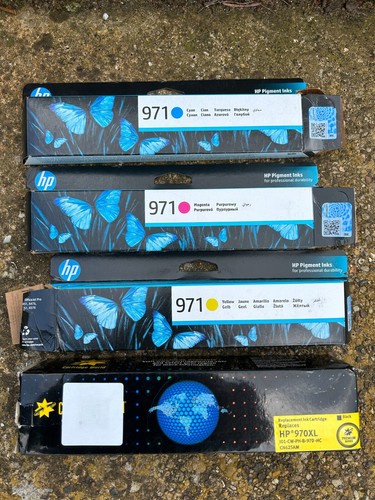 3 x Genuine Original HP 970 & 1 x CW Black Magenta Cyan Yellow Ink ...