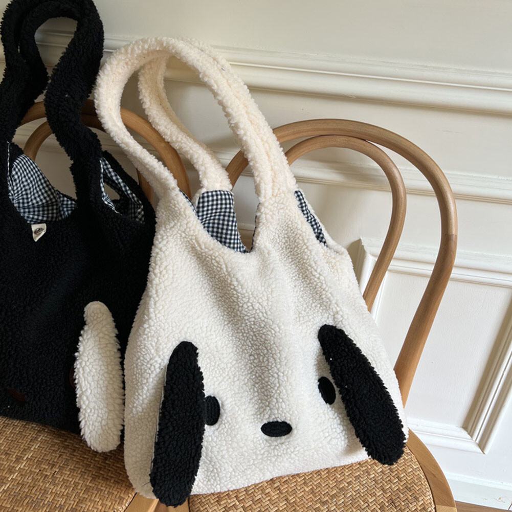 Plush Shoulder Bag Animal Pattern Autumn Winter Commute Bag for Travel ...
