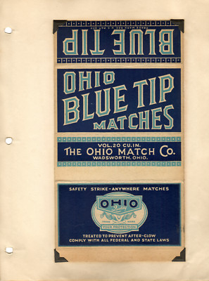 Antique Matchbook / box - Blue Tip - Ohio Match Co - Large Box | eBay