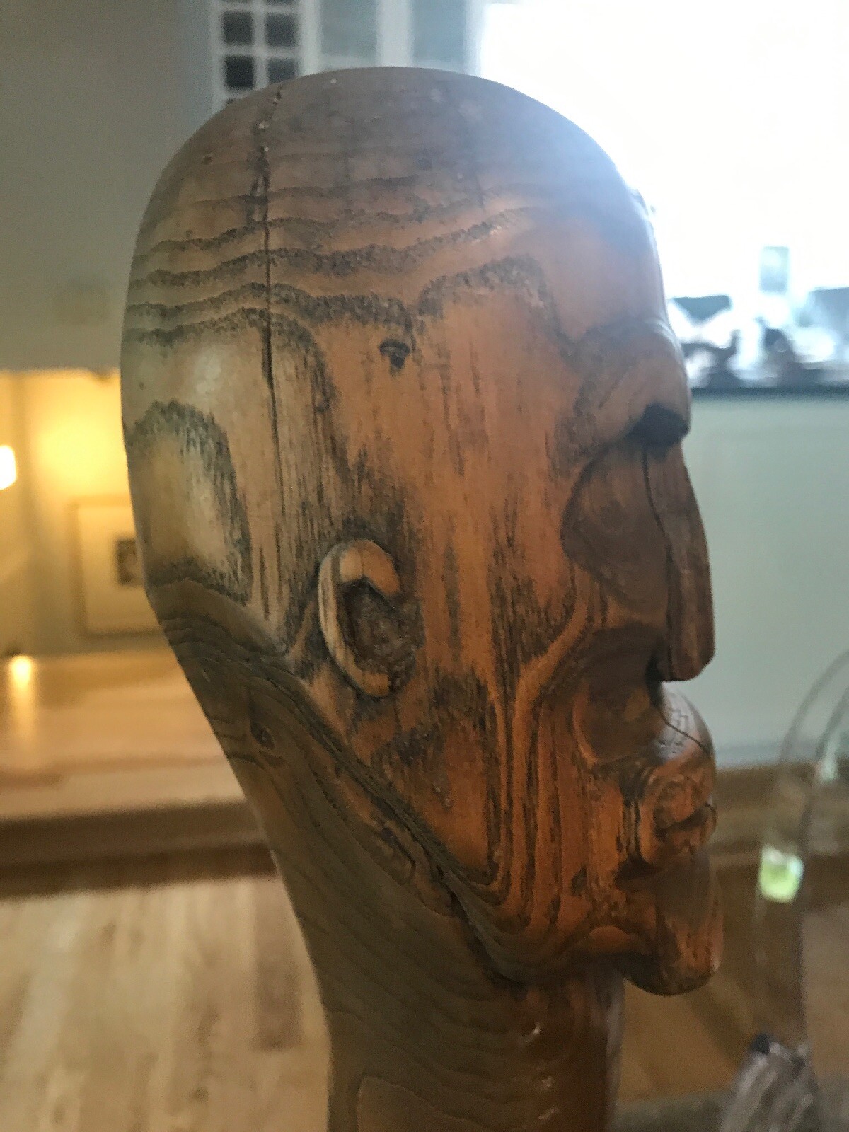 Antique Southern African American Carved Fence Post BUST Primitive Folk ...