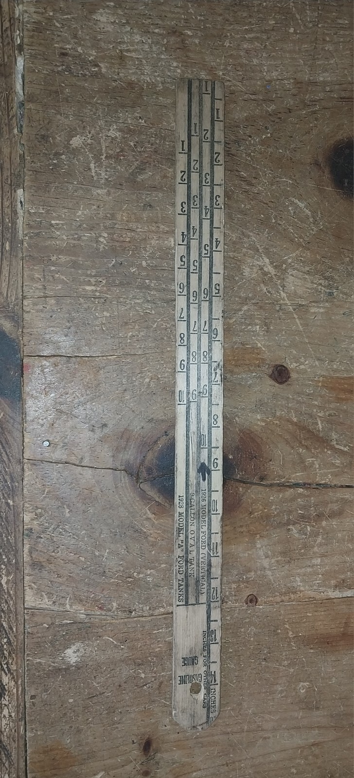 Ford Wooden Gas Gauge 1926 Vertical, Oval, 1928 Model A GAS STICK Model ...