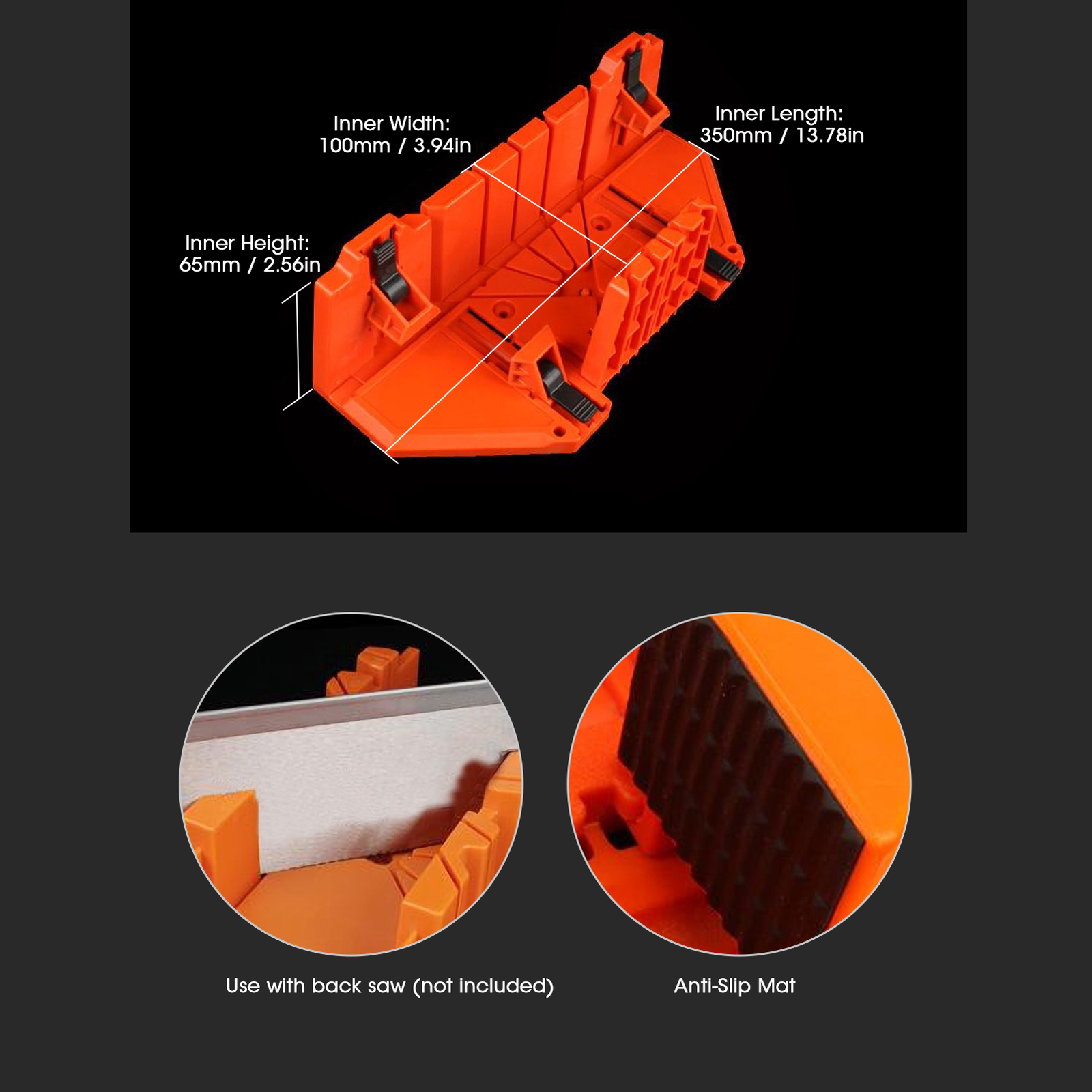 14-inch Mitre Box with Movable and Jaw for Back Slot Angles Q2G3 | eBay