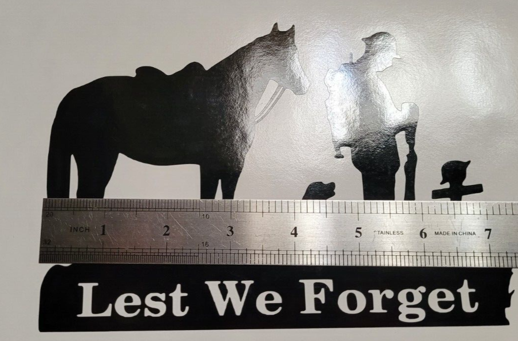 1x Lest We Forget Vinyl Sticker Decal Soldier Bumper Camper Car Van 7 ...